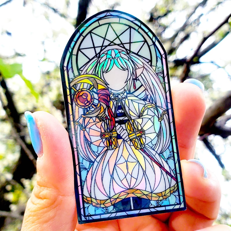 Stained Glass Frieren Vinyl Sticker | KinoKreations