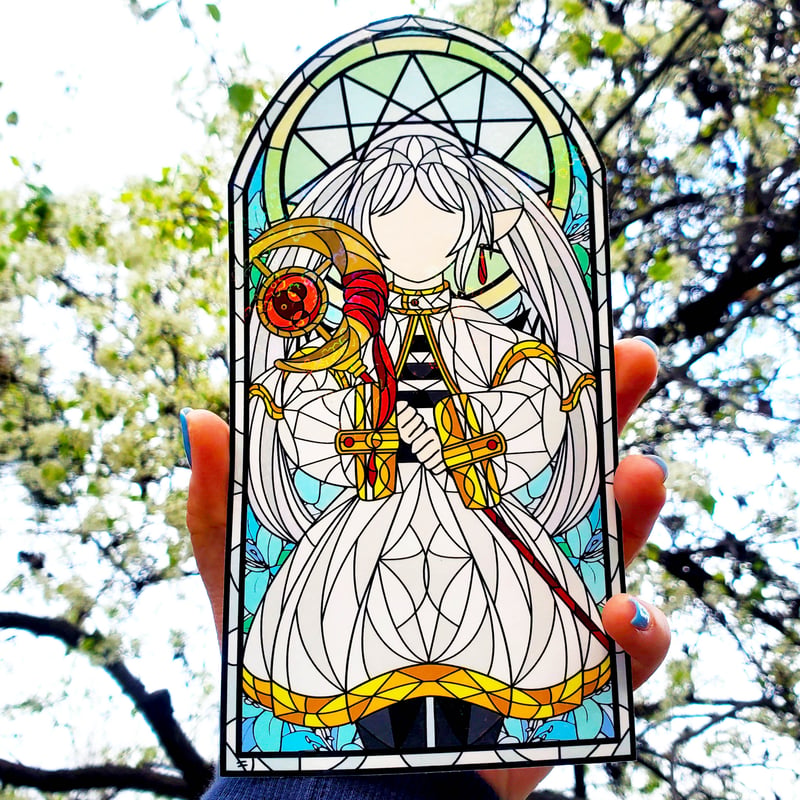Stained Glass Frieren Vinyl Sticker | KinoKreations