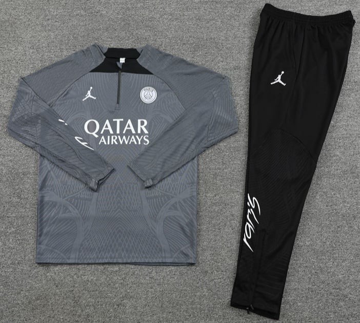PSG Grey/Black Dri-Fit Tracksuit | Legend Football Shirts