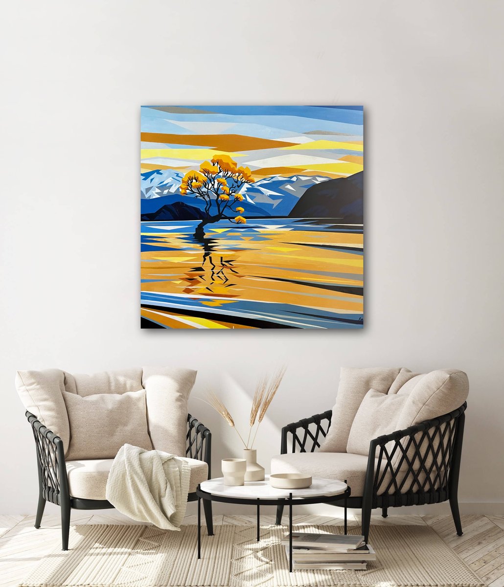 Wanaka tree. sunset | Art by Ira