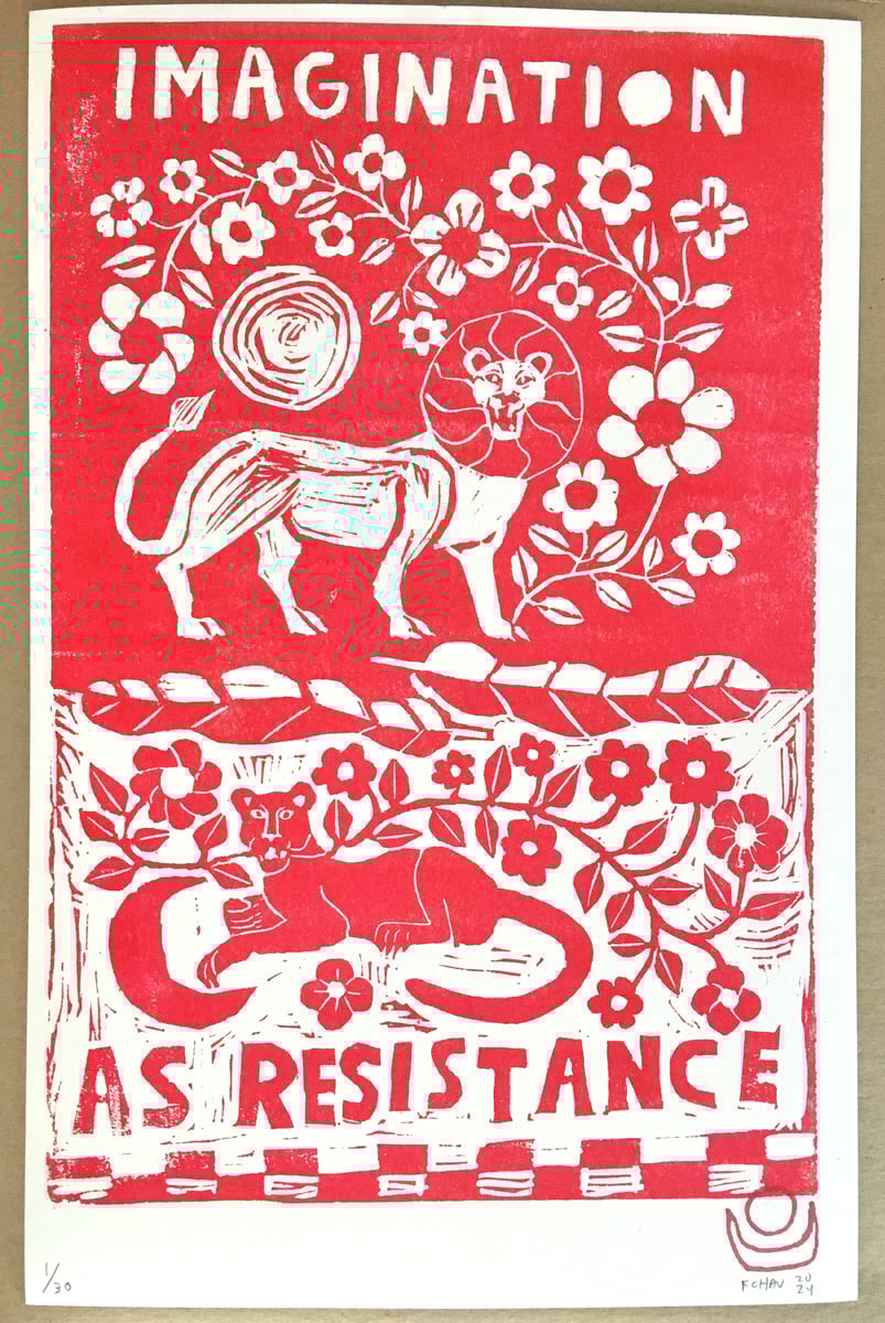 Imagination As Resistance Riso Print | Kris Chau
