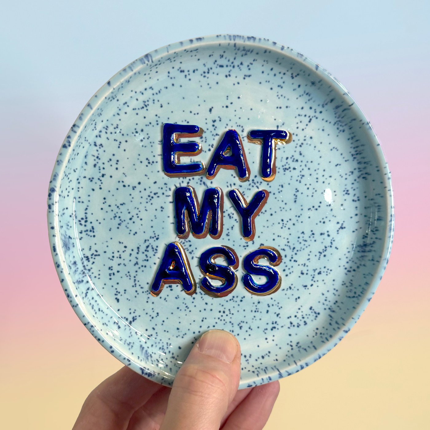 Plates with 22Kt Gold | Pansy Ass Ceramics