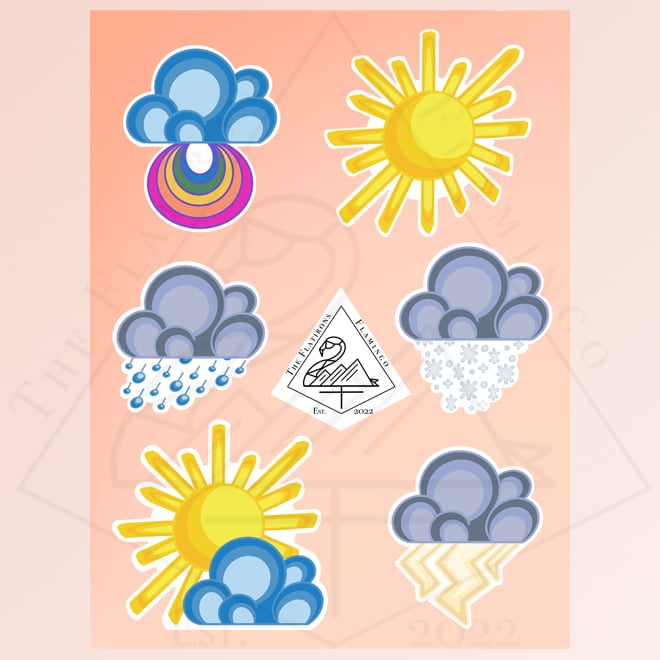 Weather - Sticker Sheet | The Flatirons Flamingo
