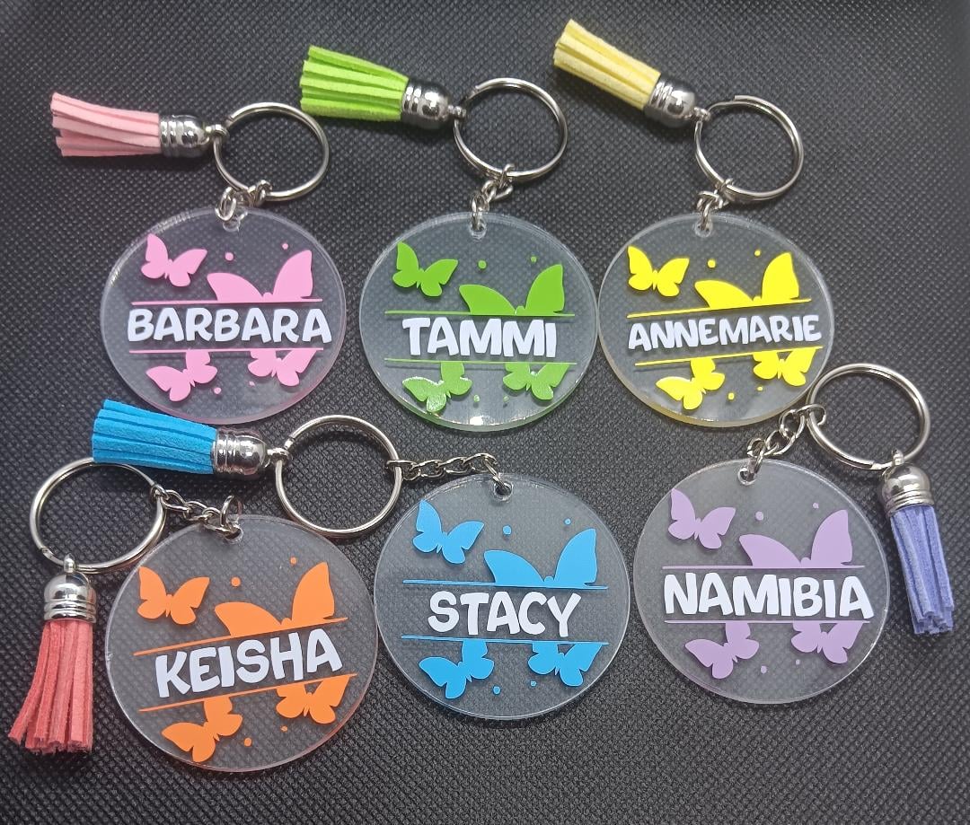Personalized Butterfly Acrylic Keychains | Nibby's Crafty Creations