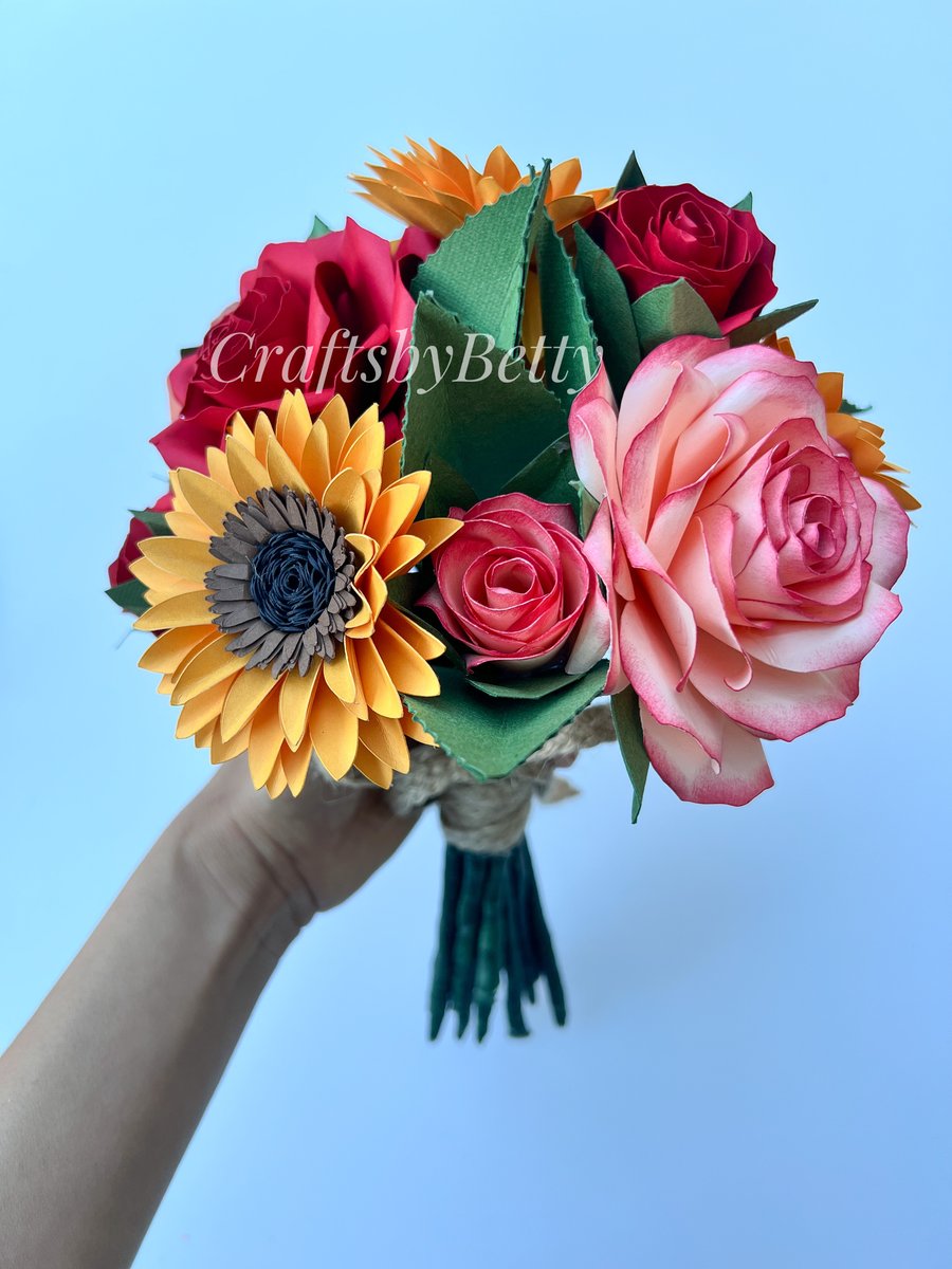 Jagged Edge Rose Stem Floral Bouquet | Crafts By Betty