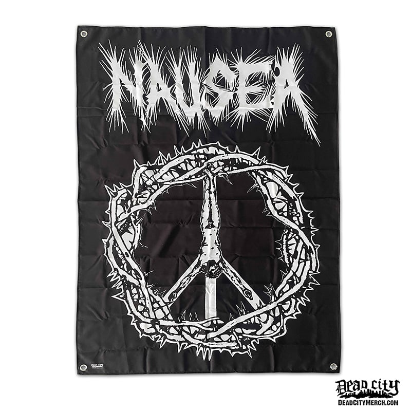 Dead City Merchandise — NAUSEA "Logo Antichrist Peace Sign" Tapestry