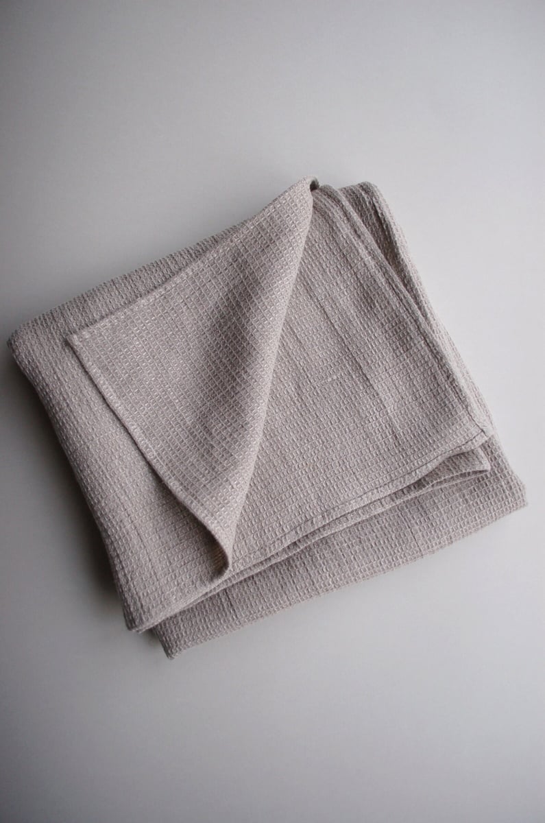 Waffle linen baby blanket | Raw linen studio