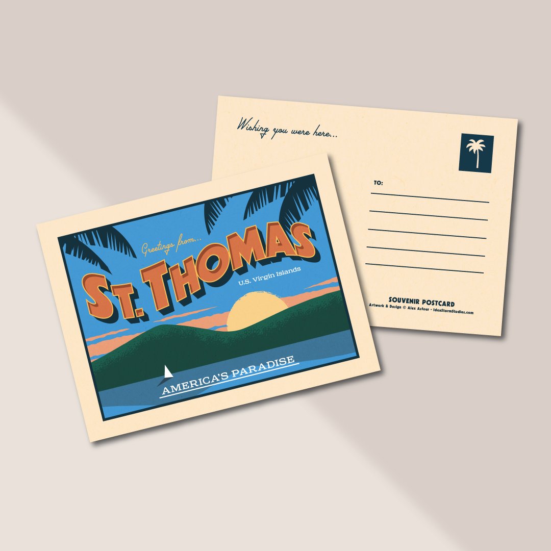 IdeaStorm Studio Store — St. Thomas Typographic Postcard