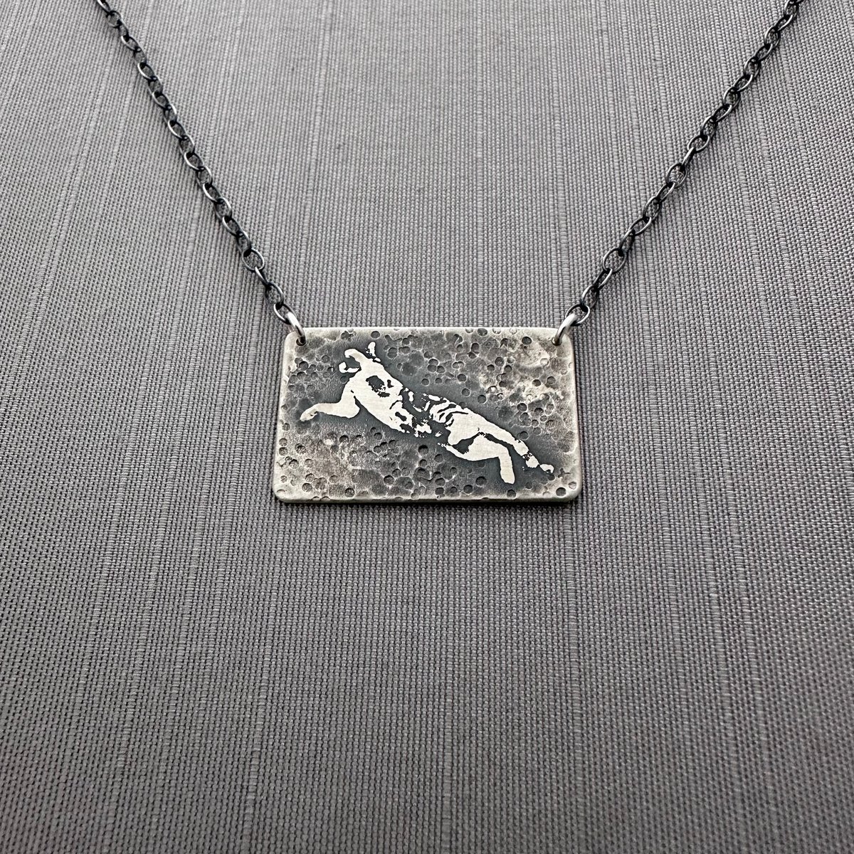 Sterling Silver Leaping Cat Necklace | Lisa Hopkins Design