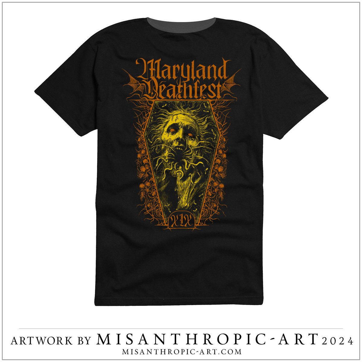 MDF XIX 2024 Black T-shirt (Design 2) | Deathfest Merch