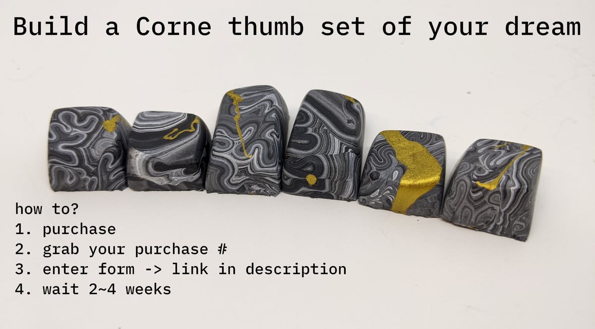 Pseudo Cast Me Corne Thumb Keycaps | Asymplex