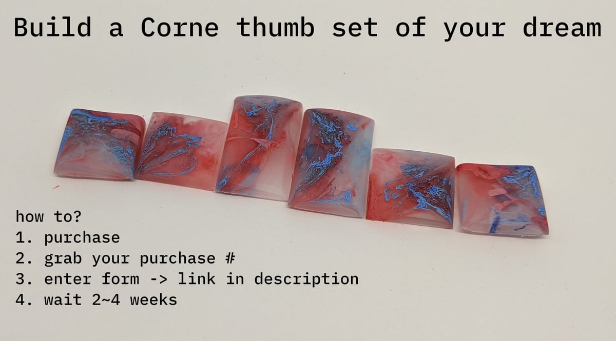 Pseudo Cast Me Corne Choc Thumb Keycaps | Asymplex