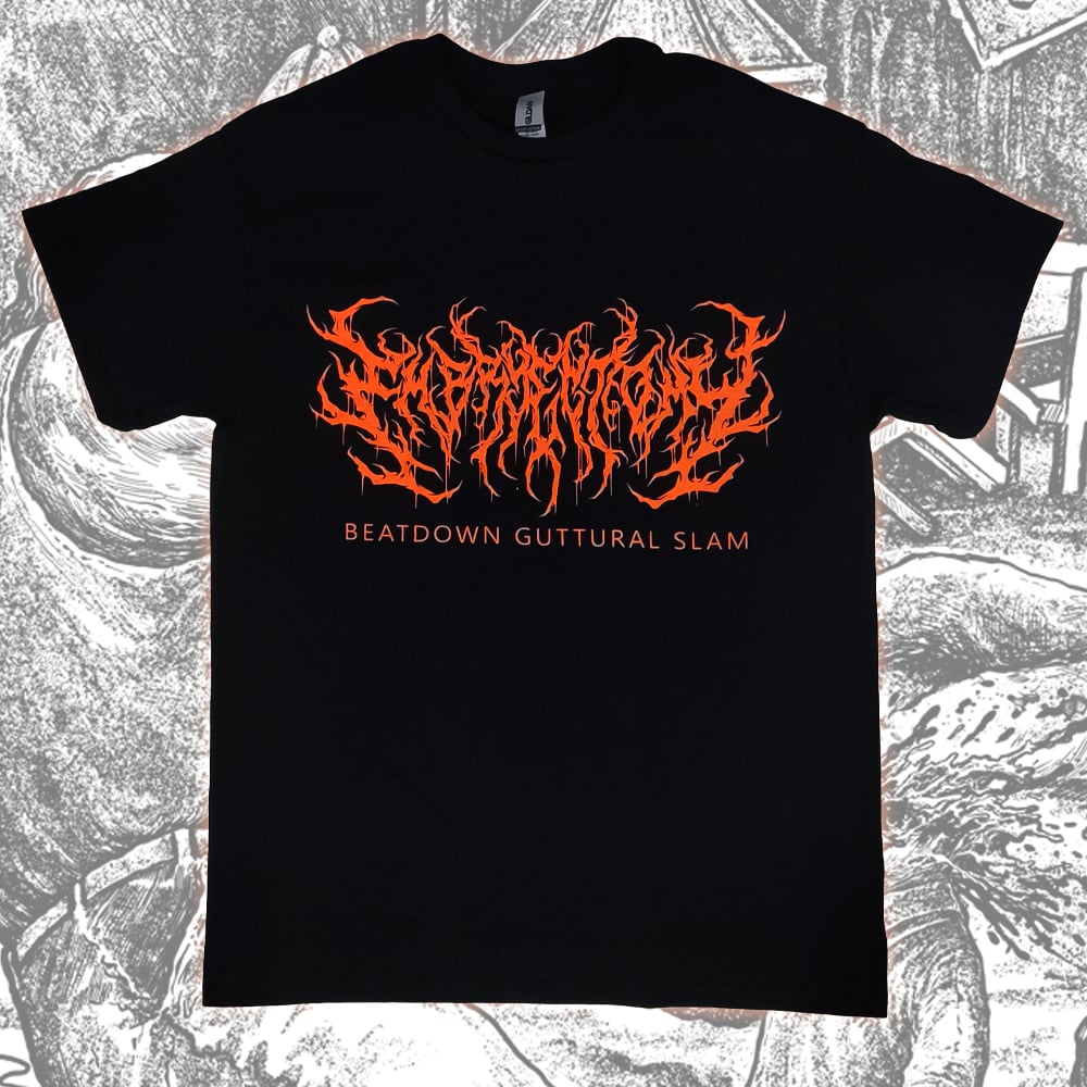 "Beatdown Guttural Slam Logo" Orange T-shirt | Embryectomy