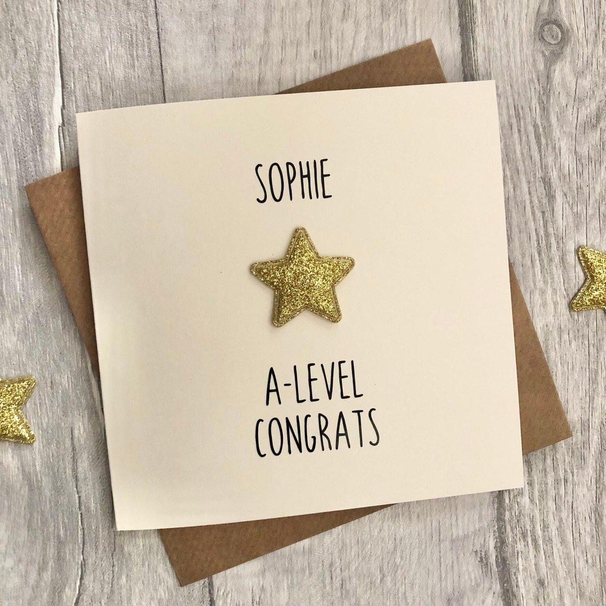 A Level Congratulations Personalised Star Card | Alphabet Bespoke Creations