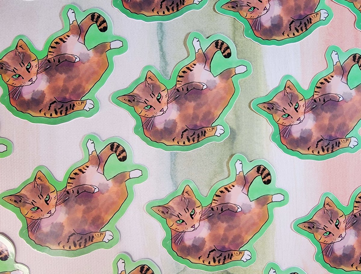 Smolder Cat Sticker | Porcini and Squash