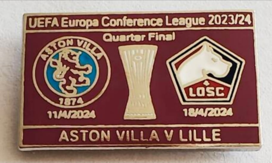 Aston Villa V Lille Quarter final match badge | Villa Badges