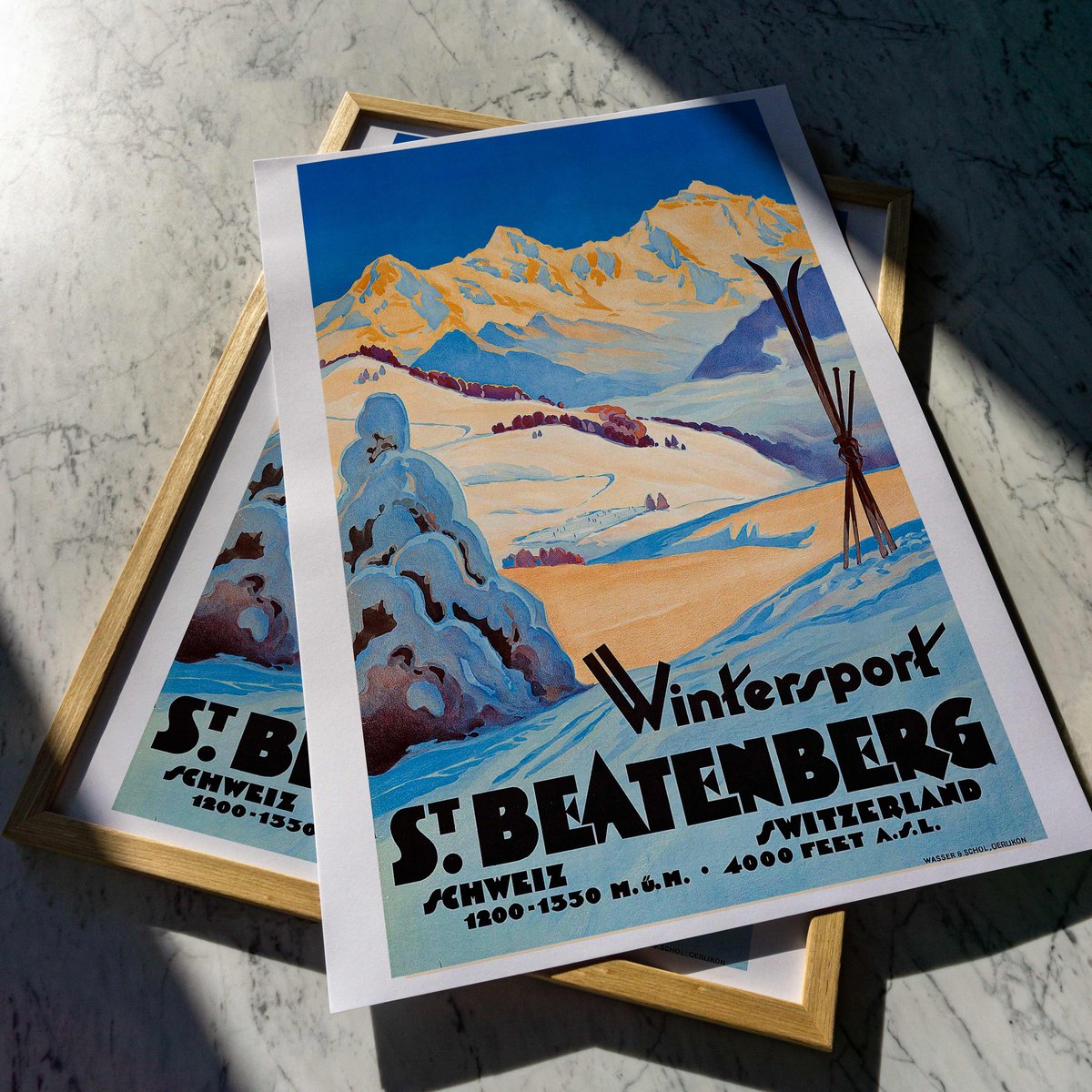 St Beatenberg - Winterport | 1929 | Travel Poster | Vintage Poster ...