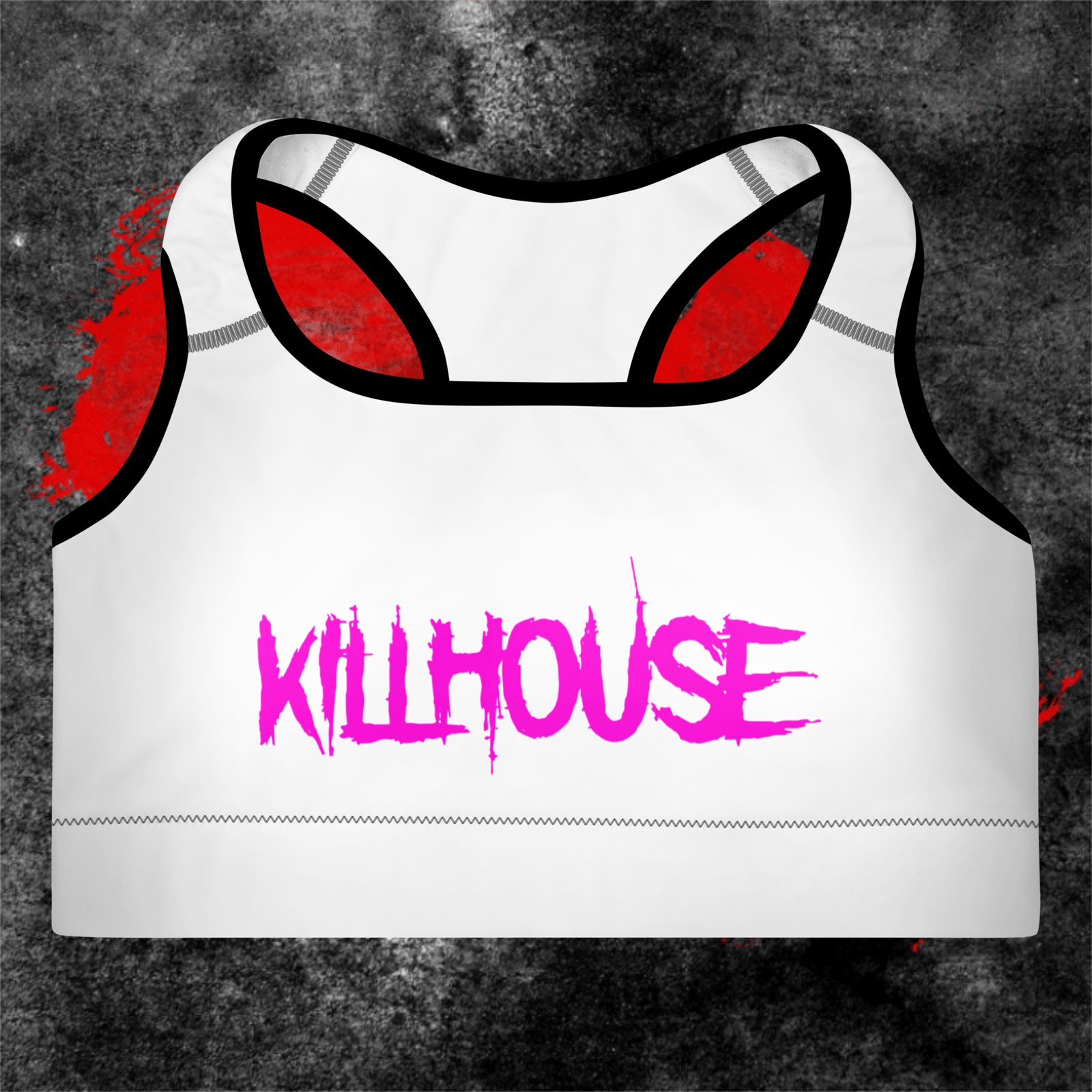 Hot Pink KILLHOUSE Logo Padded Sports Bra | KILLHOUSE MERCH HUB