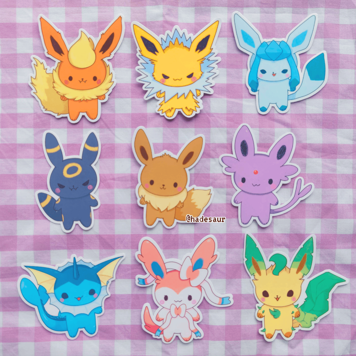 Eevee & Eeveelutions Glossy Vinyl Stickers | hadesaur