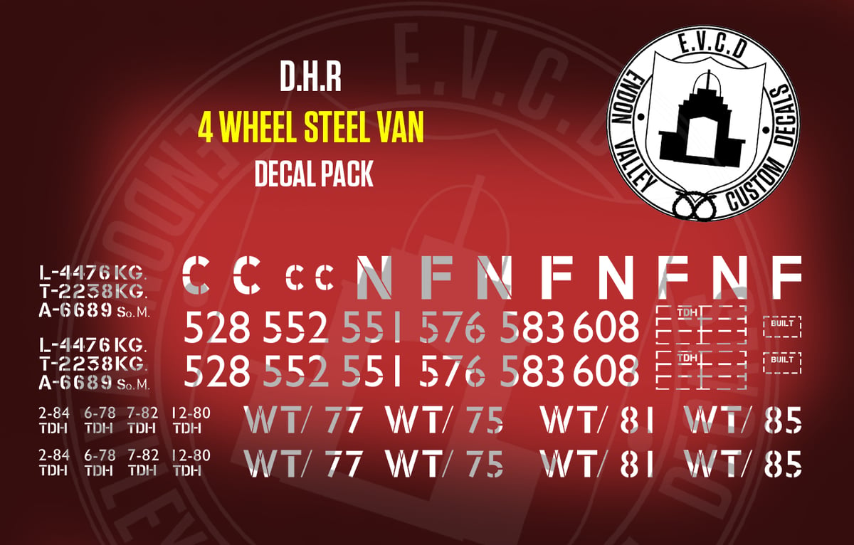 Darjeeling Steel Wagon / Van Decal Packs | Endon Valley Custom Decals