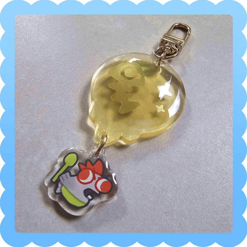 salmon run ️ epoxy gold foil charm | jeanini's art shop