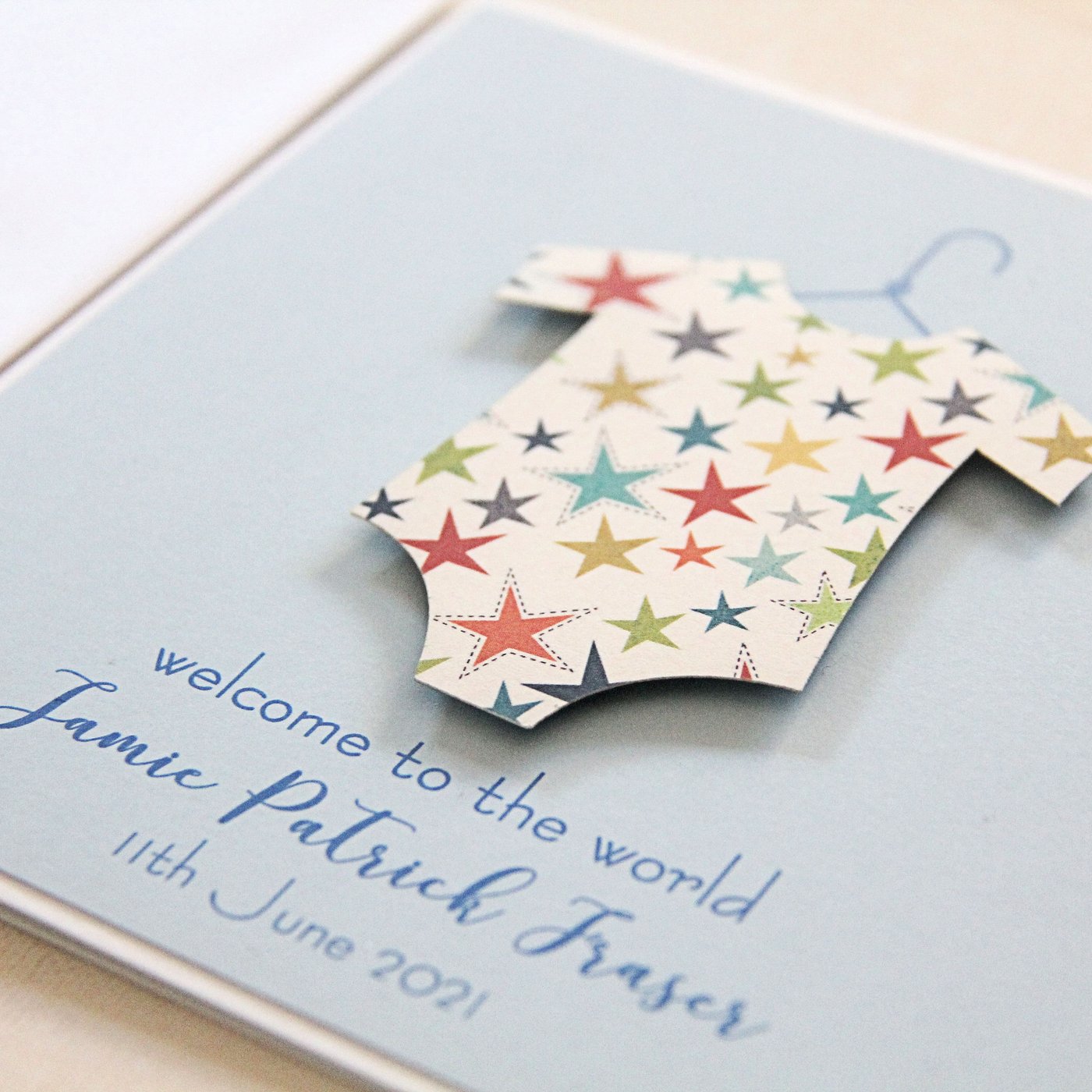 Handmade Baby Card. Personalised Baby Card for Baby Girl or Baby Boy ...
