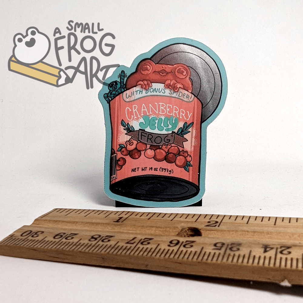 Cranberry Frog Jelly | Mirror Sticker | A Small Frog Art