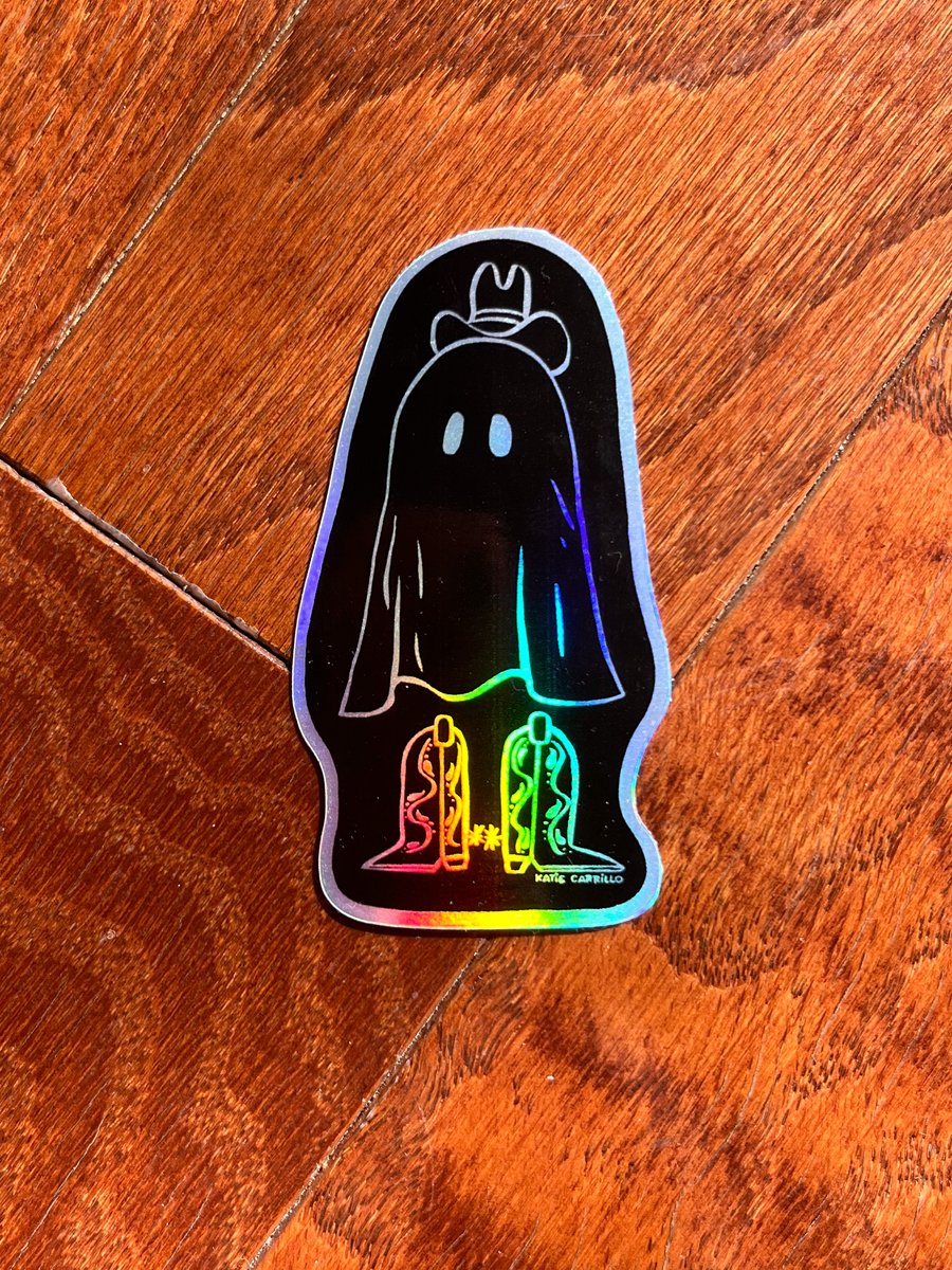 Cowboy Ghost Holographic Sticker | Katie Carrillo