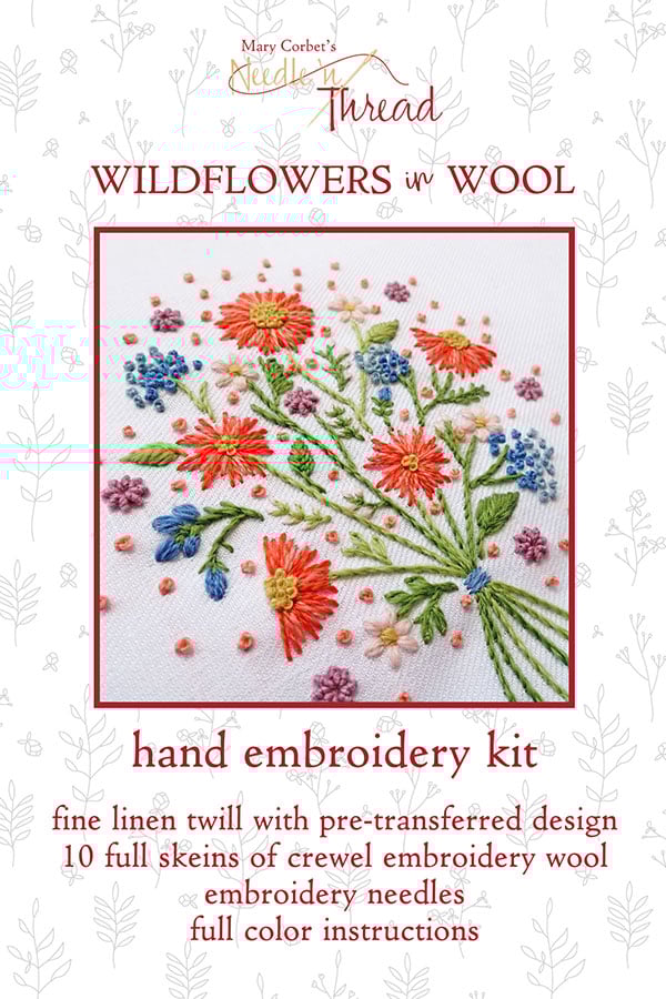 Mary Corbet's Needle 'n Thread — Wildflowers in Wool Embroidery Kit