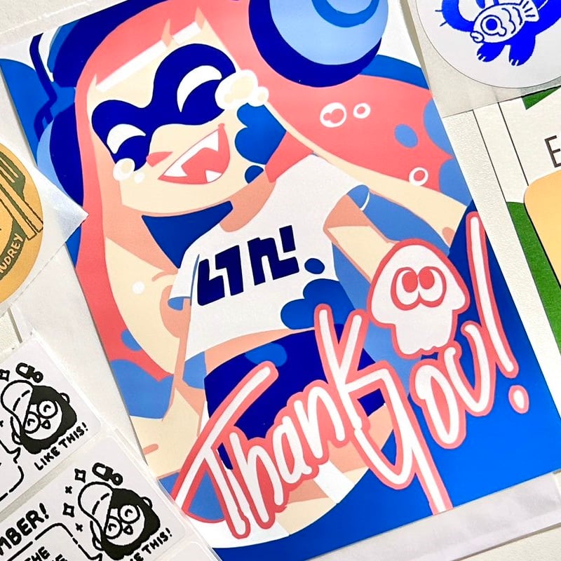 Thank You Splatoon Mini Print | Lucky Soupe by Audrey