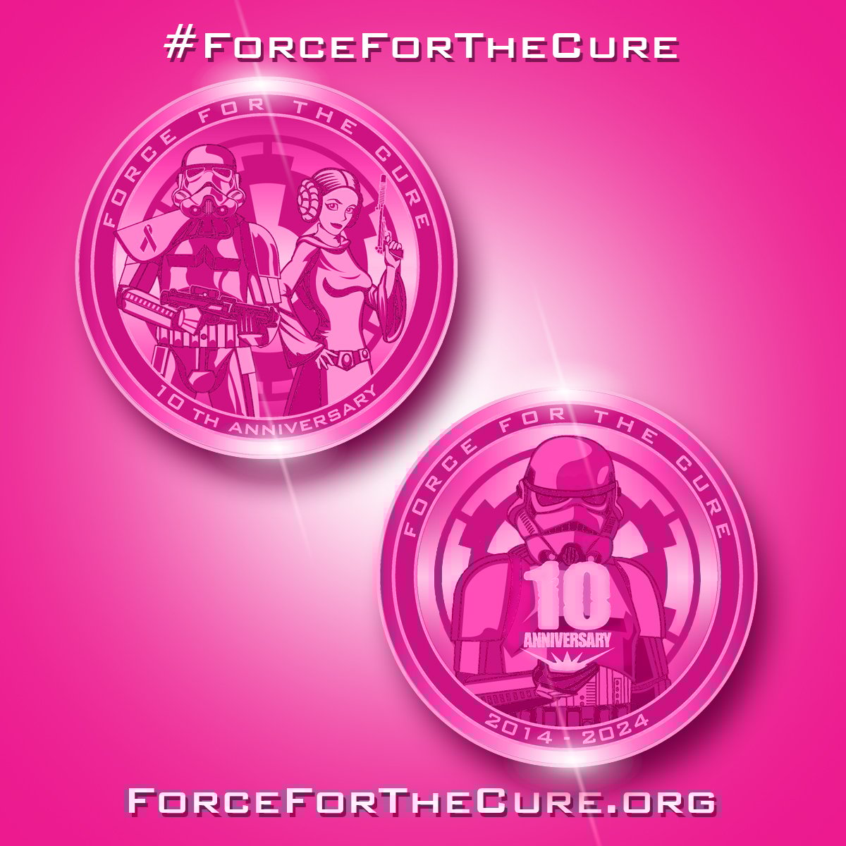 🎀 Force For The Cure 10th Anniversary Challenge Coin 🎀 | Force For The Cure