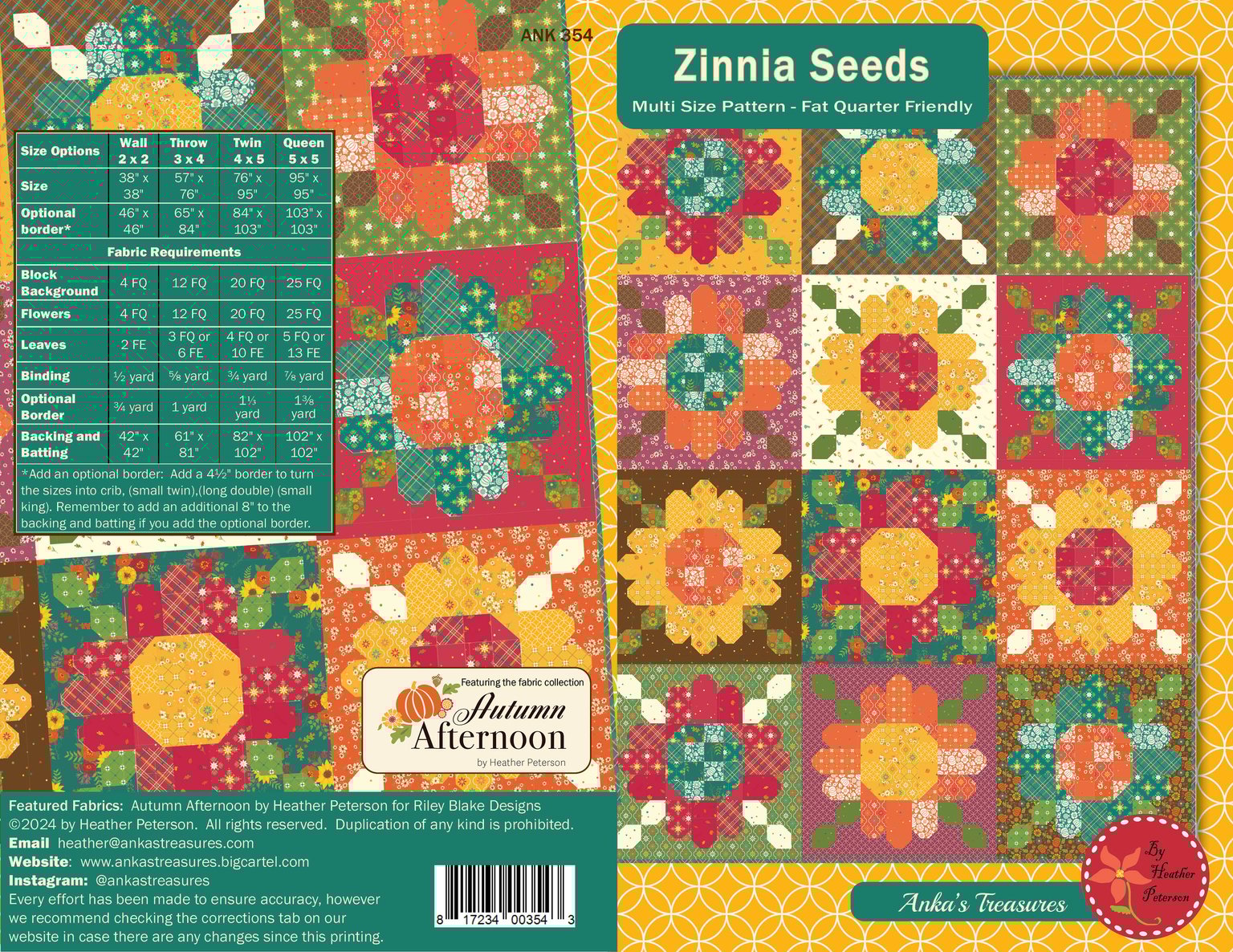 Zinnia Seeds Paper Pattern | Anka's Treasures