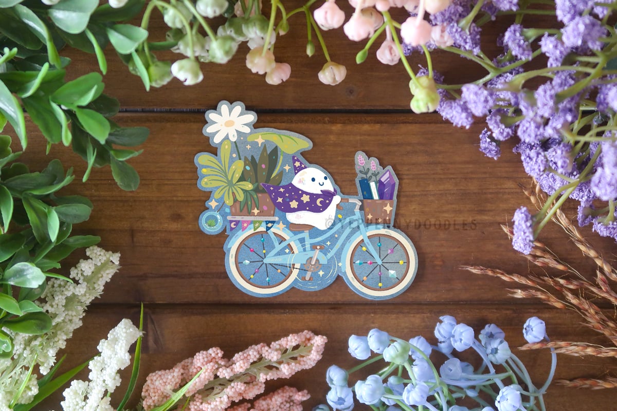 Wizard Ghost: Magic Bike - Sticker | YEPPENNY DOODLES