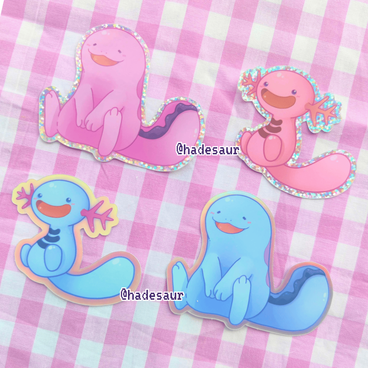 Quagsire & Wooper Shiny Holographic Glitter Stickers | hadesaur