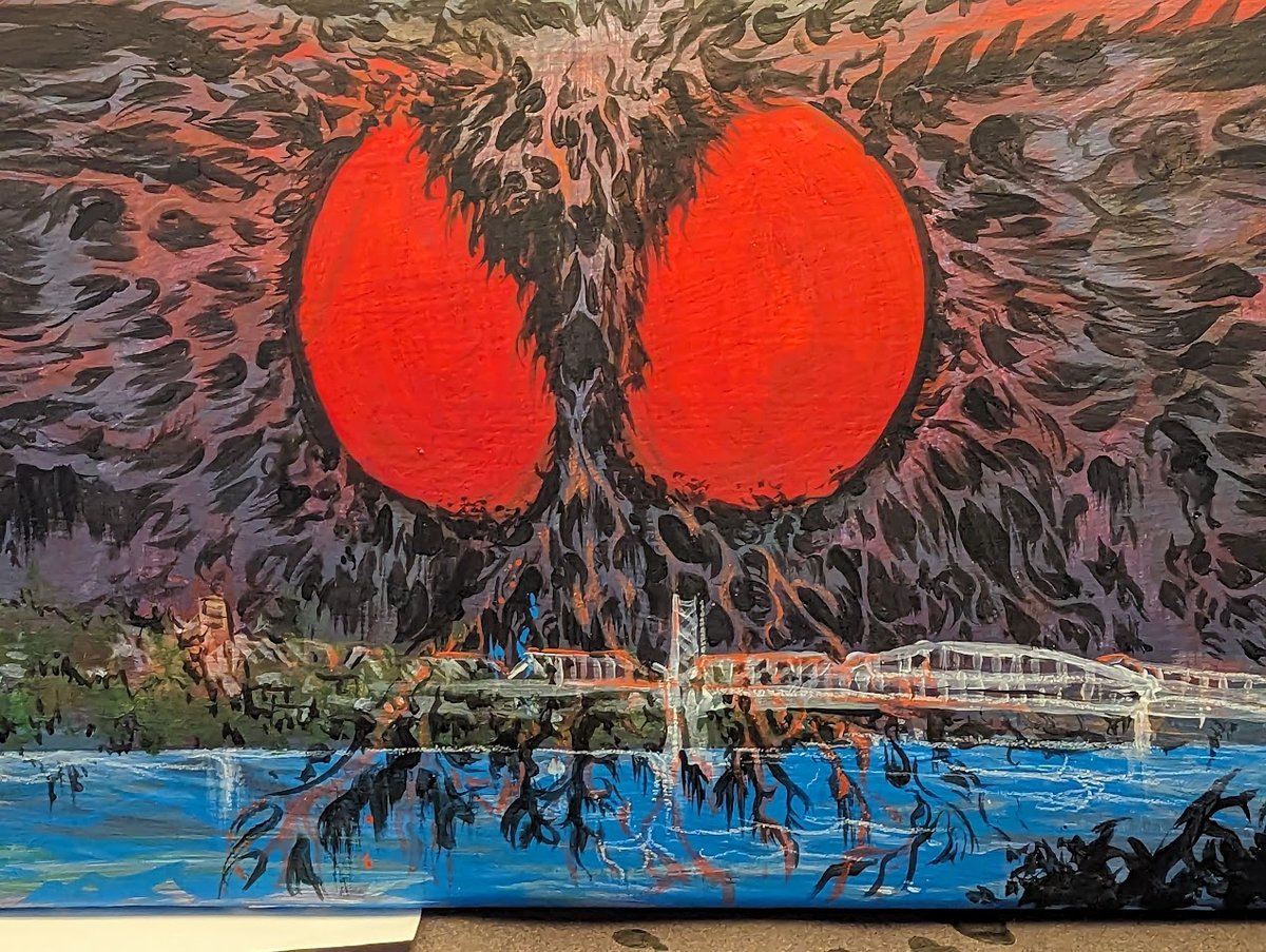 Mothman Original Hand painted Skatedeck | markloneart