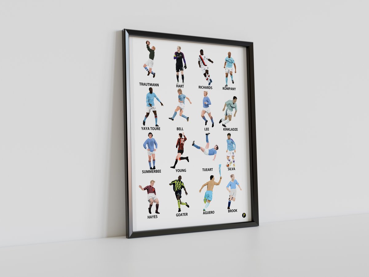 Manchester City Legends, Pennodraws Art Print | Pennodraws