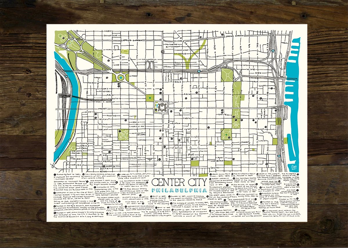 The Center City Philadelphia Map | Hog Island Press
