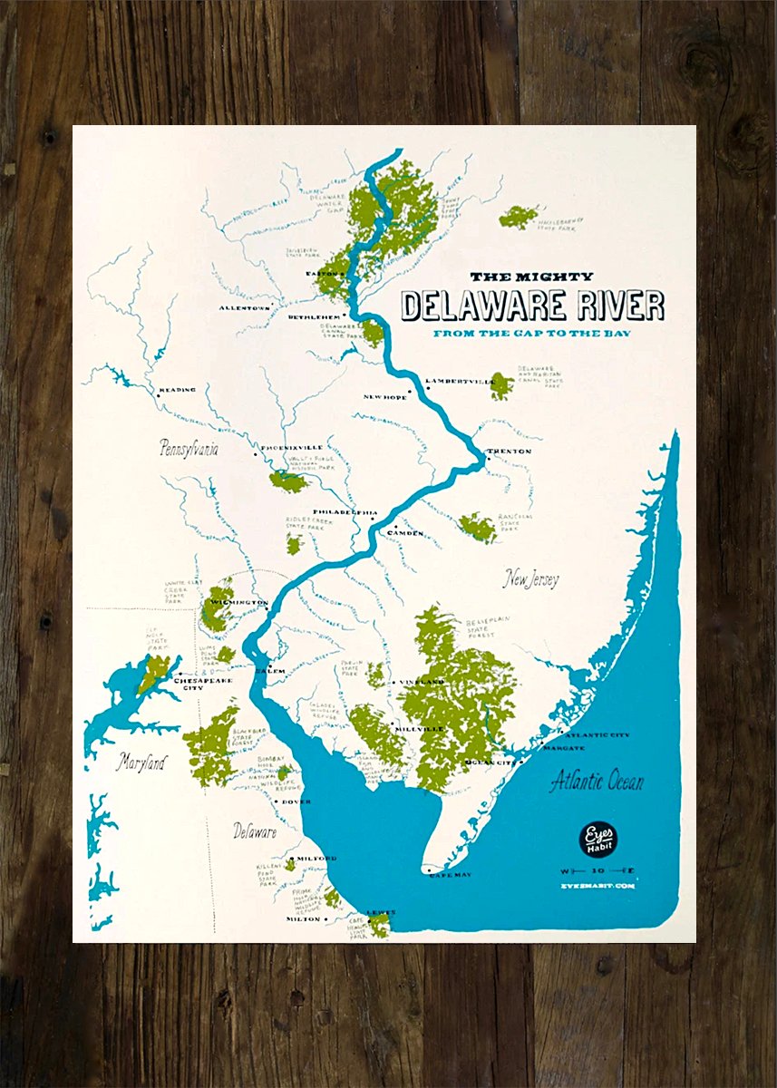 The Mighty Delaware River Map | Hog Island Press