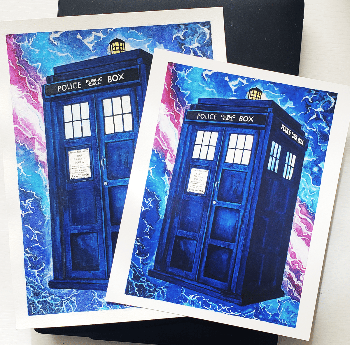 Dr Who - Tardis - Original Watercolor Art & Print | Kelly Maldonado Art