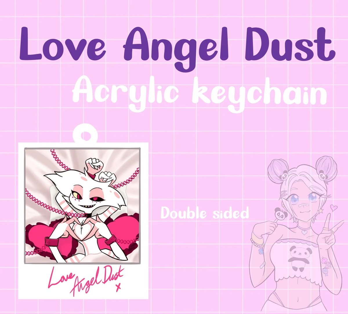 Hazbin Hotel - Love Angel Dust keychain | Pastelpandabum