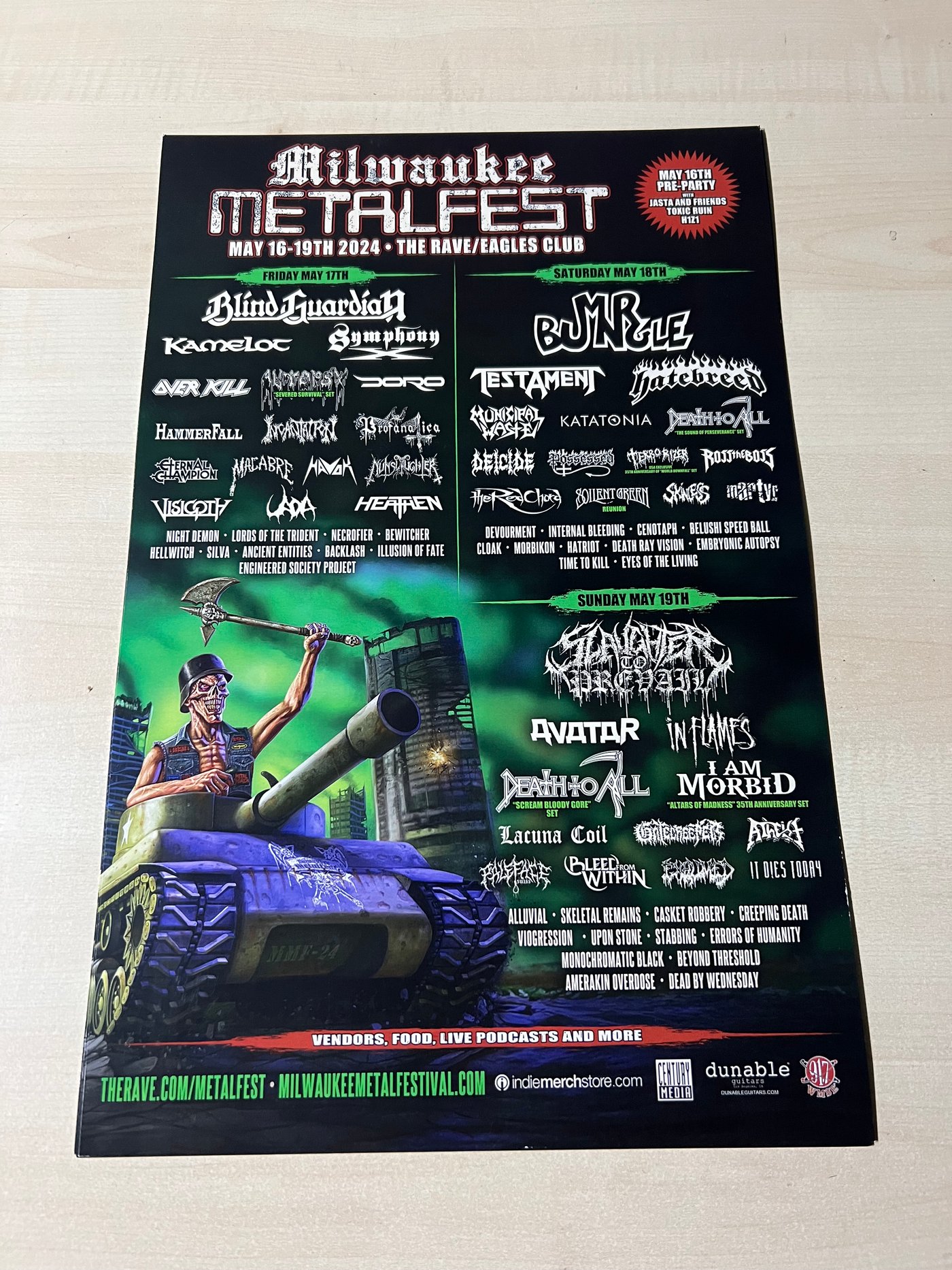 MILWAUKEE METALFEST 2024 POSTER (11x17) | Martyr Hardcore Metal Online ...