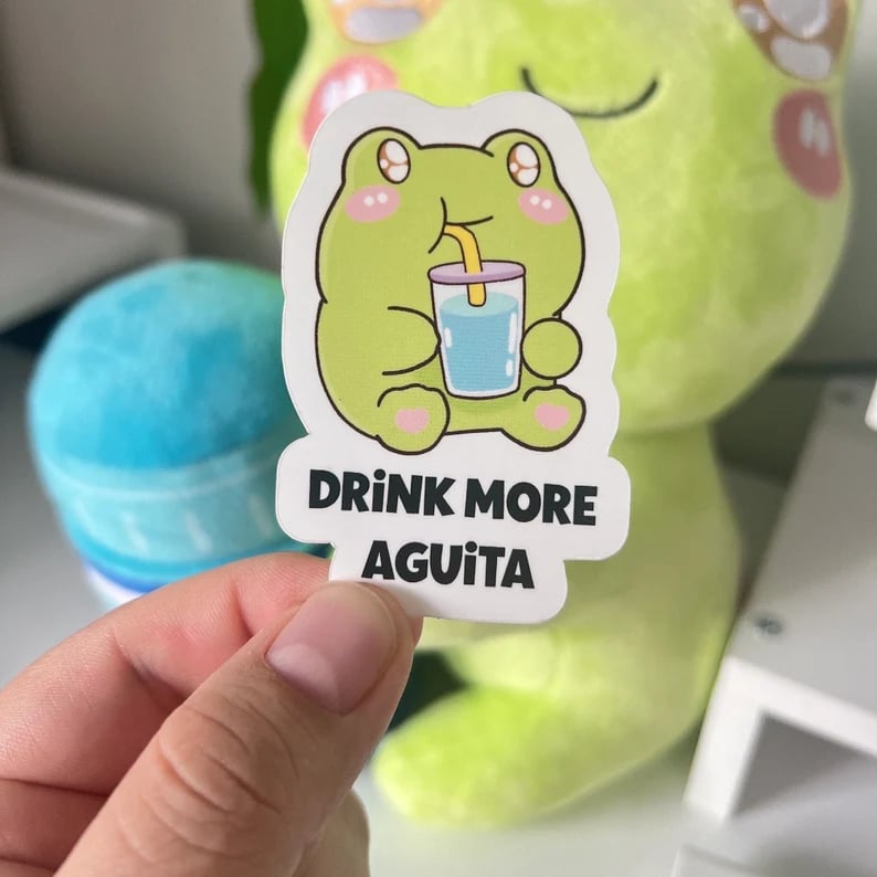 Drink More Aguita Motivational Sticker | BunnyCat Studio