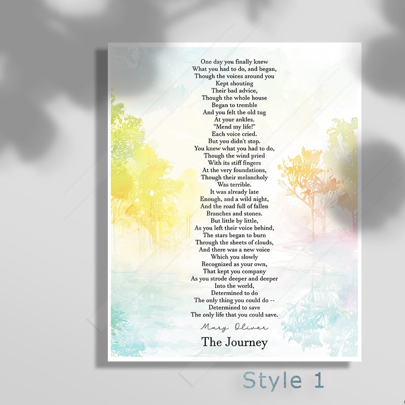 "The Journey" by Mary Oliver - Inspirational Art Print | oggicreations