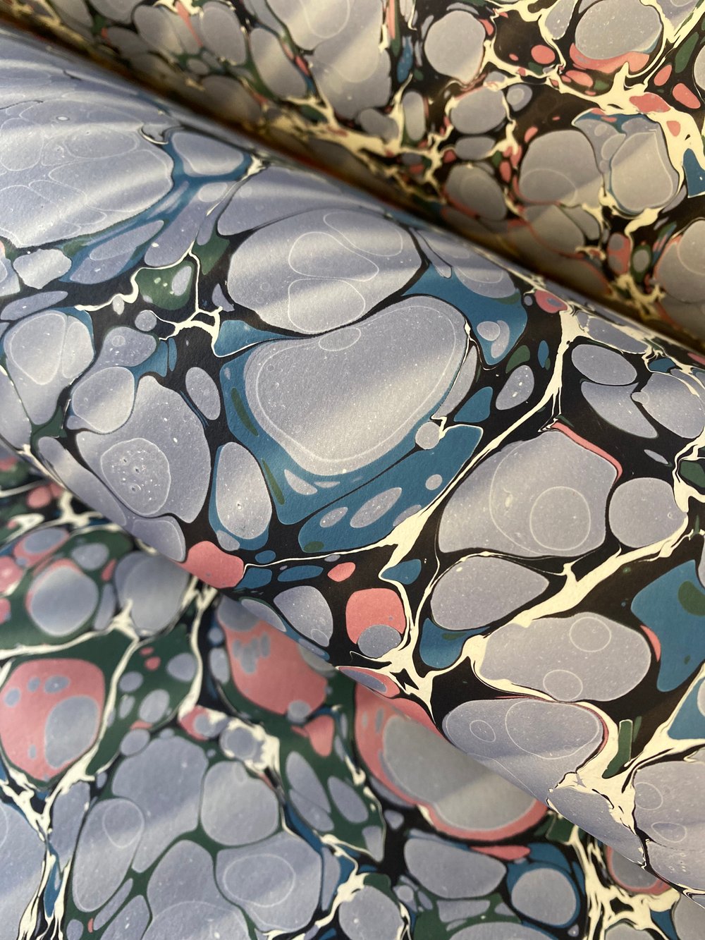 Marbled Paper #6 Spanish Ripple Marbled Paper | Jemma Lewis Marbling ...