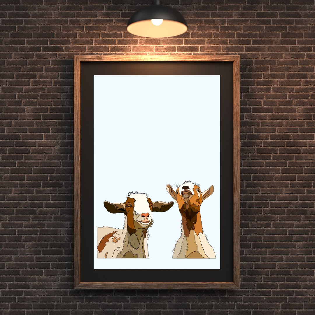 Goat Friends Print | Artwork By Sophia
