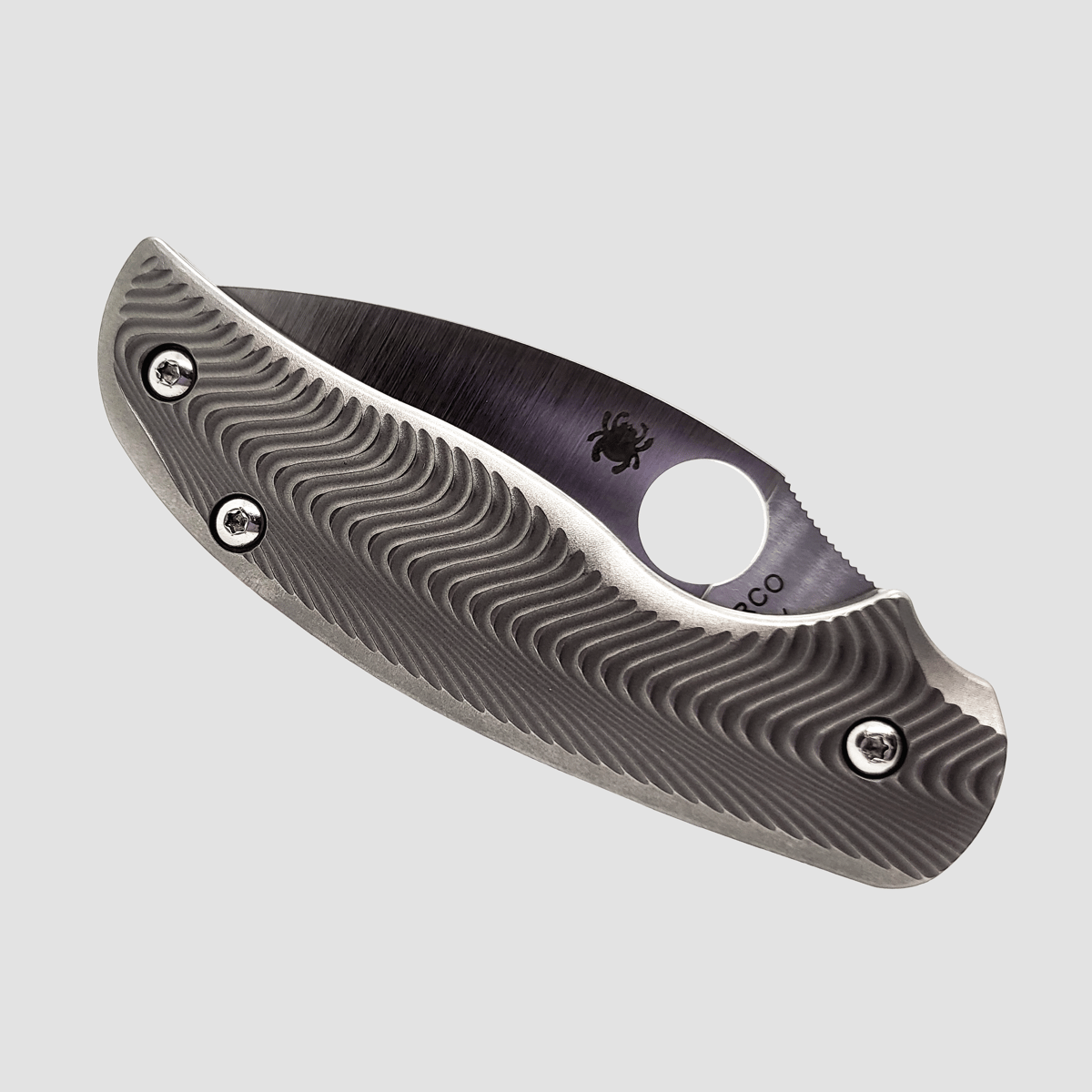 Spyderco Sage 5 Lightweight Scales - Fluted Titanium "Ripple" (Left ...