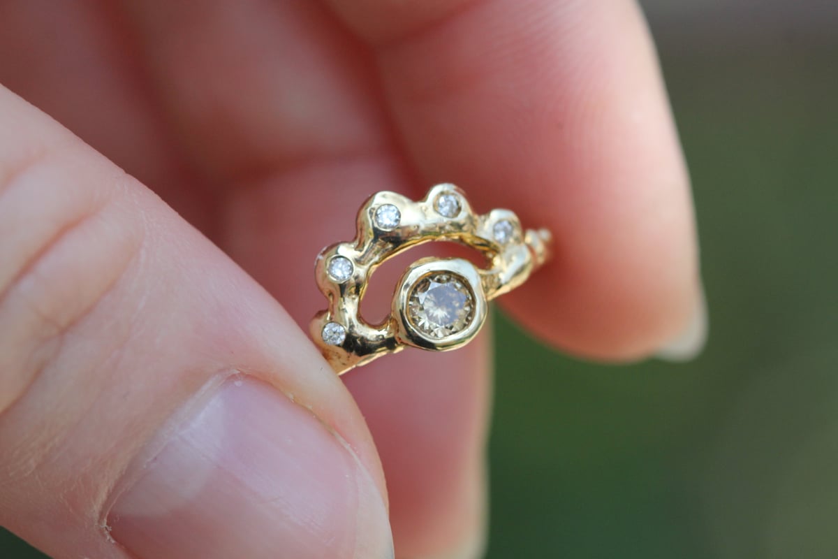 Champagne Diamond Ray Ring | LARKWOOD ROSE