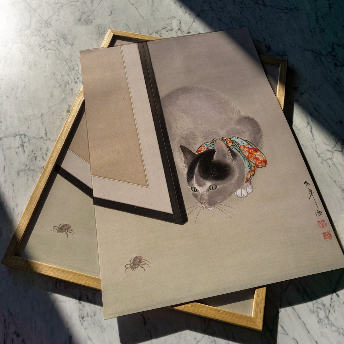 Cat Watching a Spider | Oide Toko - 1888 | Art Poster | Vintage Poster ...