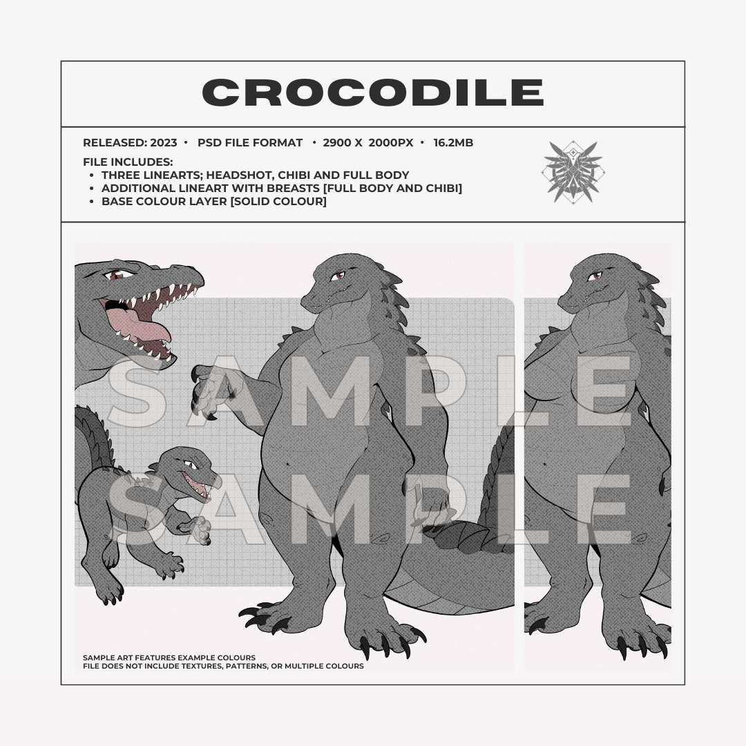 CROCODILE LINEART TEMPLATE | GODBIRDART