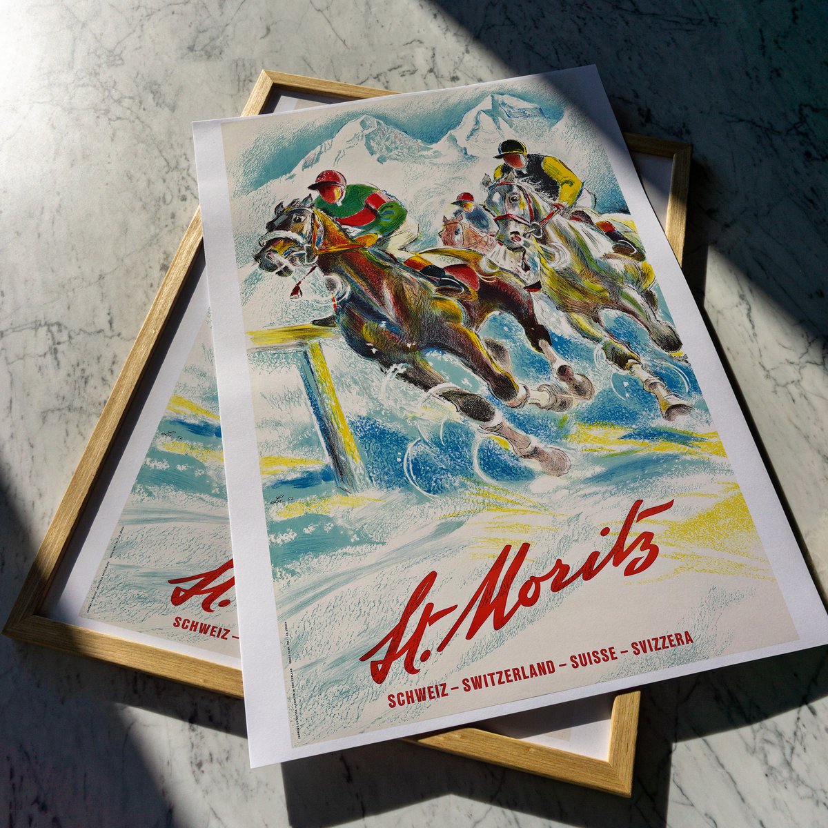 St Moritz | Hugo Laubi - 1952 | Travel Poster | Vintage Poster ...